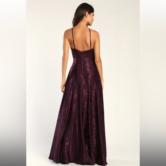 Lulus | Dresses | Lulus Deep Purple Satin Formal Gown | Poshmark